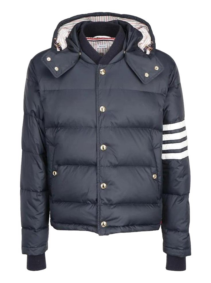THOM BROWNE Thom Browne 4-Bar Hooded Buttoned Jacket